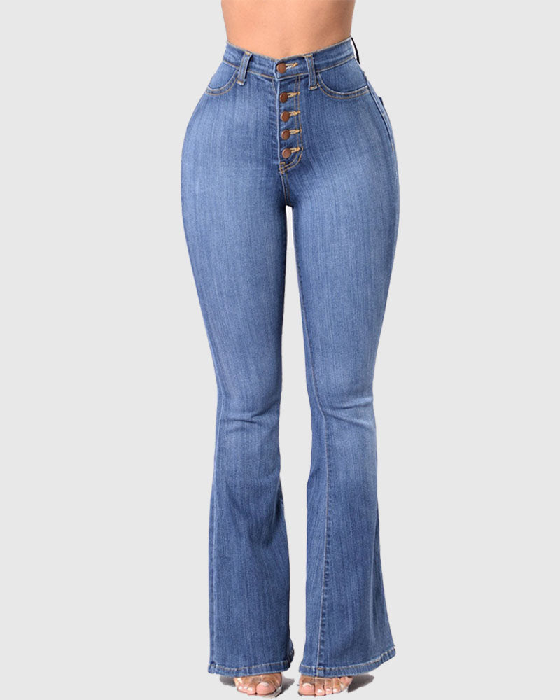 Wishe Women's high waisted flared pants